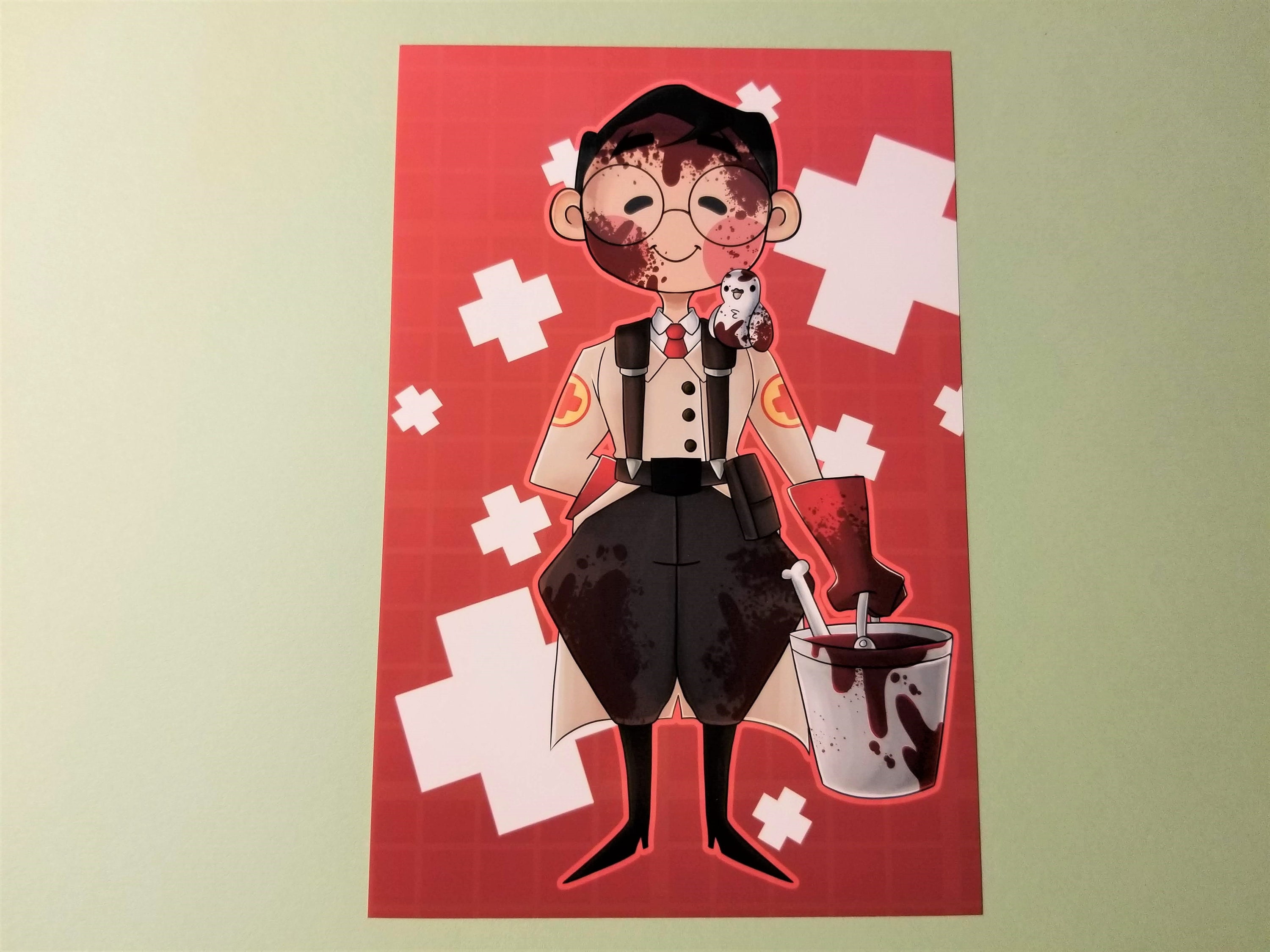 Chibi Medic Team Fortress 2 /// Print Paper Charm Sticker | Etsy