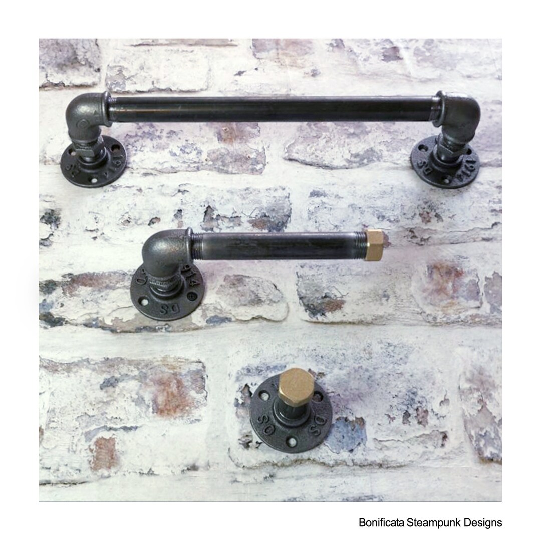 Steampunk Pipe Bathroom Set - Rustic / Farmhouse / Industrial ...