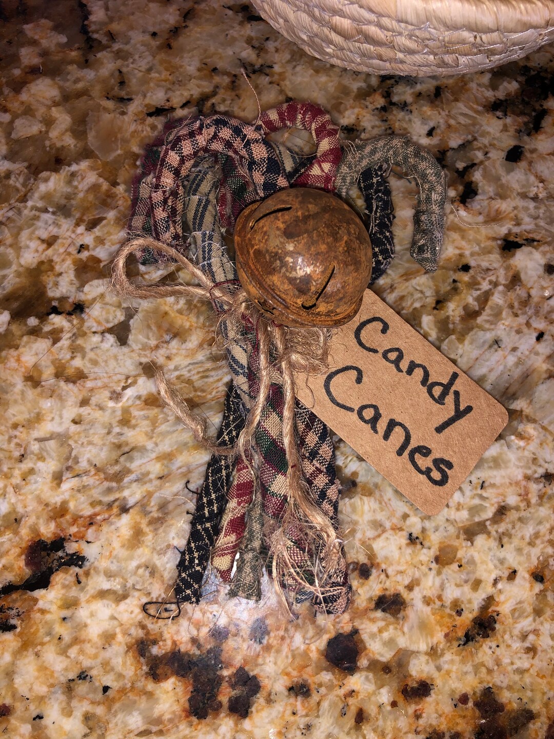 Primitive Candy Cane Homespun Candy Cane Ornaments Country - Etsy