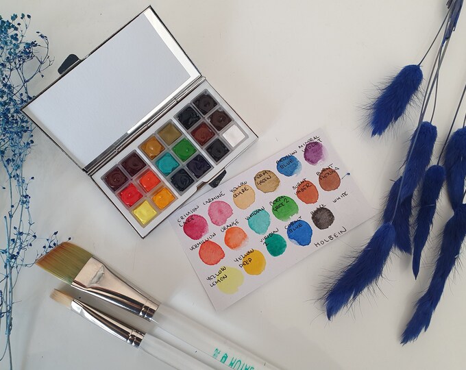Handmade Holbein Watercolor Palette – Travel Set, 18 Colors - Etsy