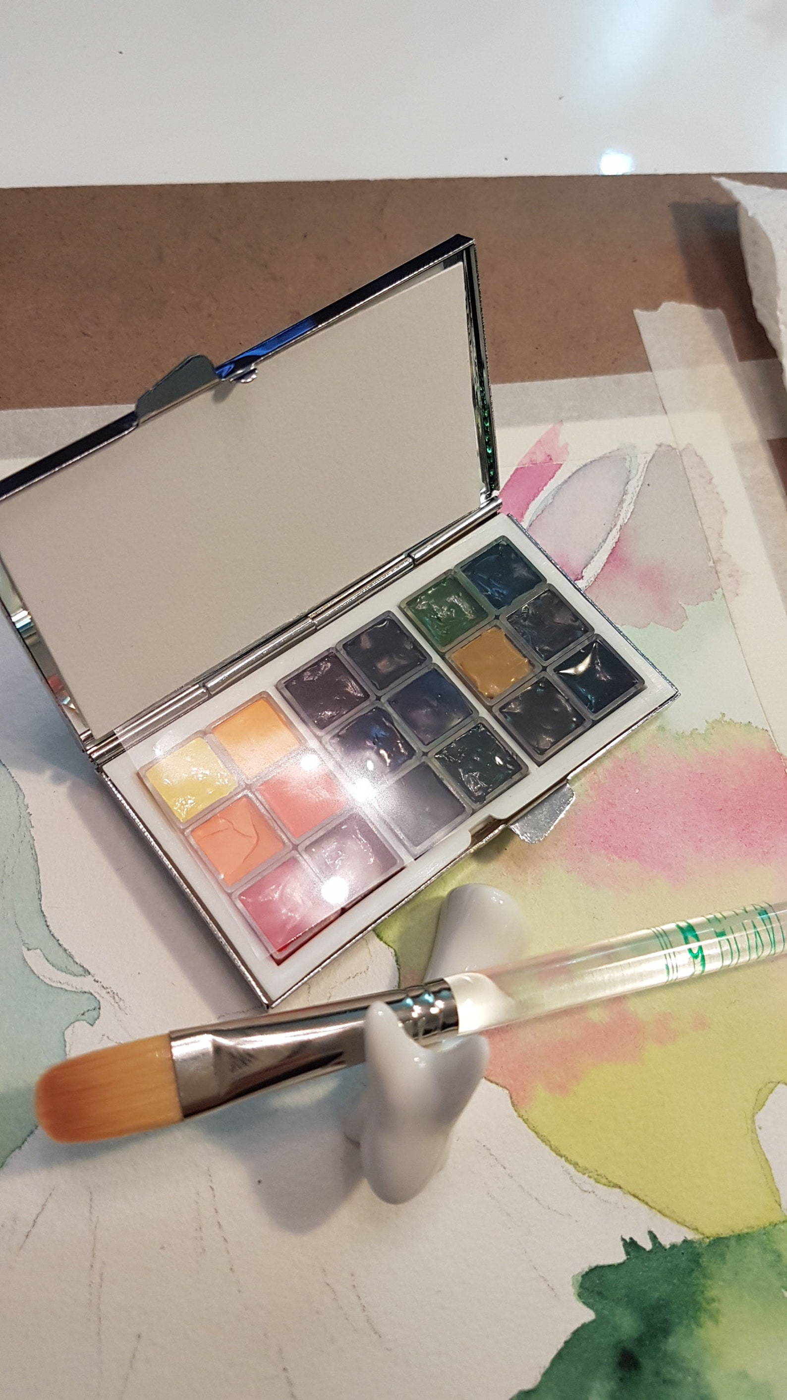 Handmade Watercolor Palette Tin Paint Set Mijello Gold Mission - Etsy