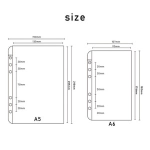 A5/A6 Zipper Pouch,pvc Pocket Pouch With 6 Holes for Planner,card ...