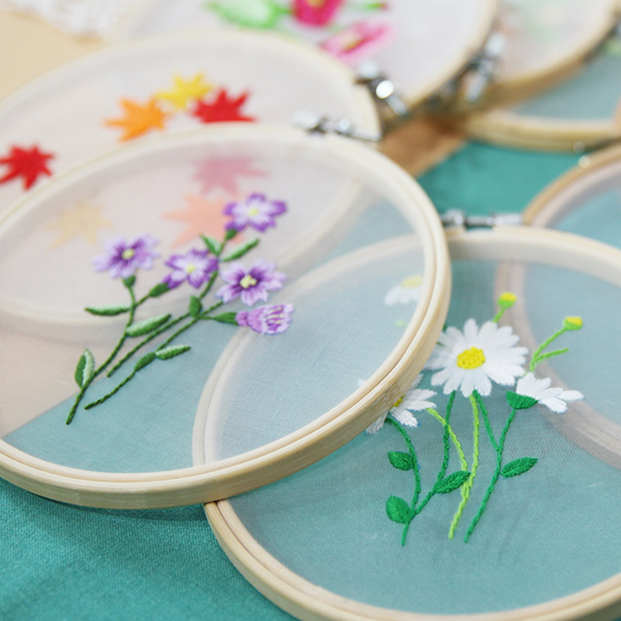 DIY Flowers Transparent Embroidery KitPlants Embroidery | Etsy
