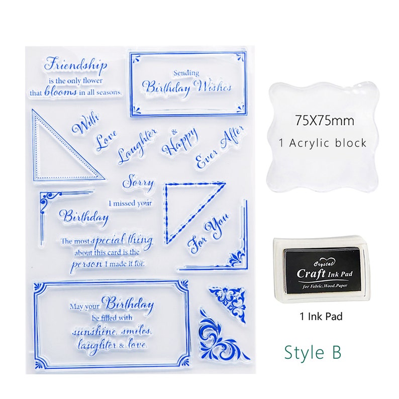 Frame Clear Transparent Stamp,border Clear Stamps,cling Photopolymer ...