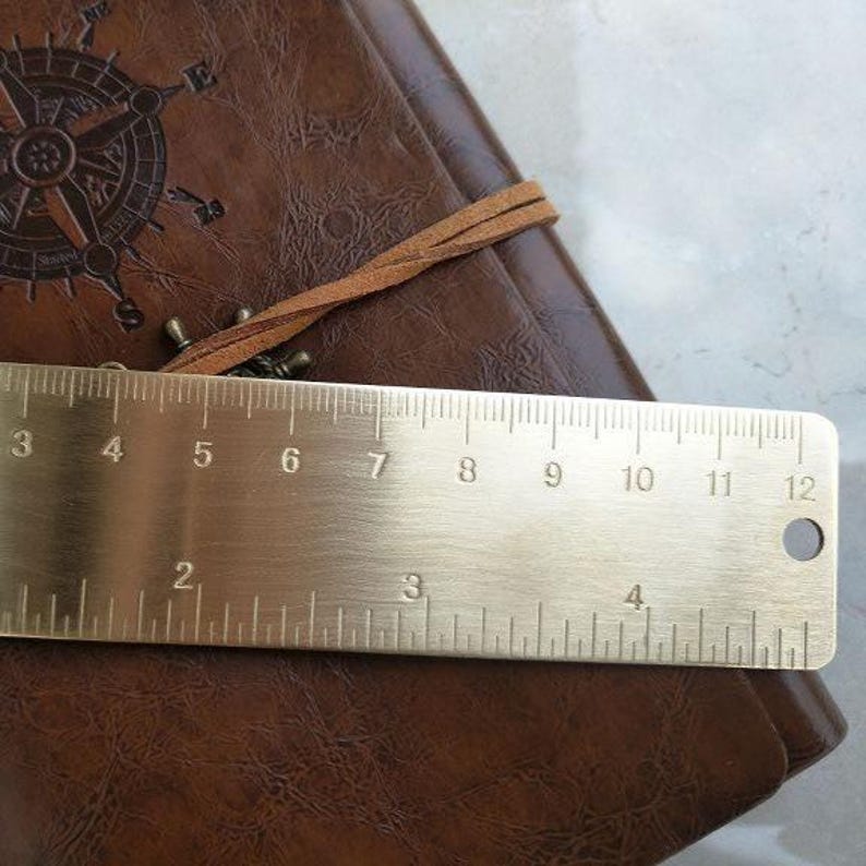 12cm Cute Brass Ruler Aesthetic Metal Ruler for School Desk Office ...