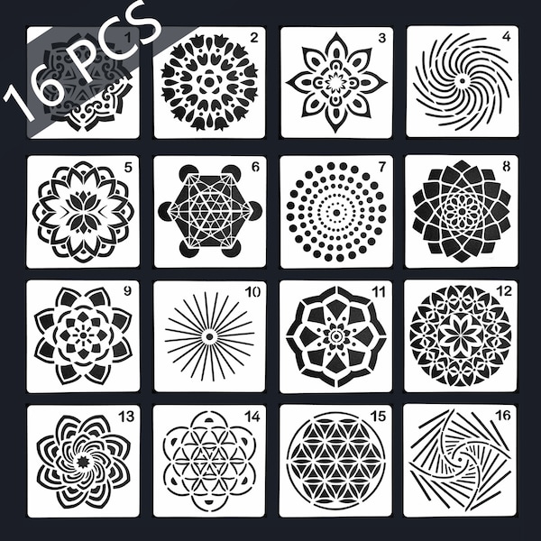 16" Mandala Stencil - Etsy