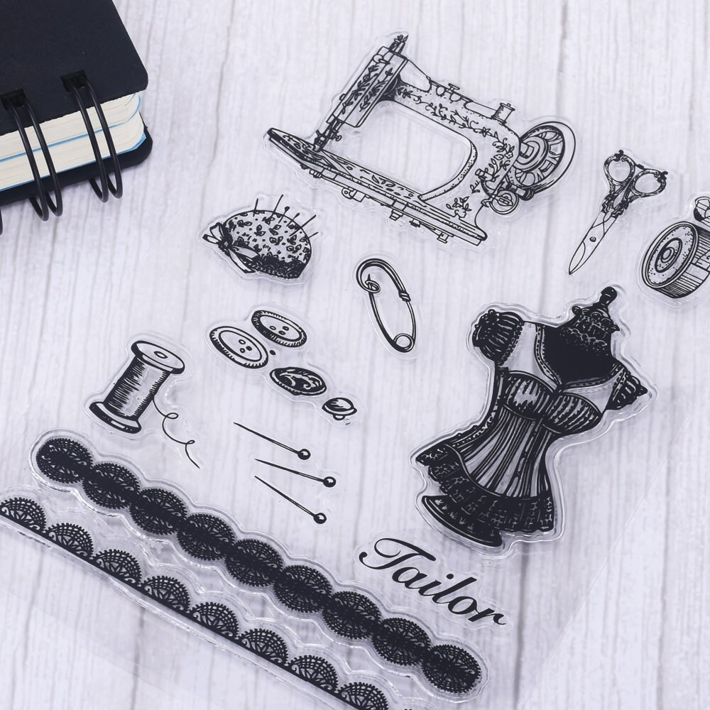 Stamp set Transparent stamp set SEWING stamp Paper Stickers, Labels ...
