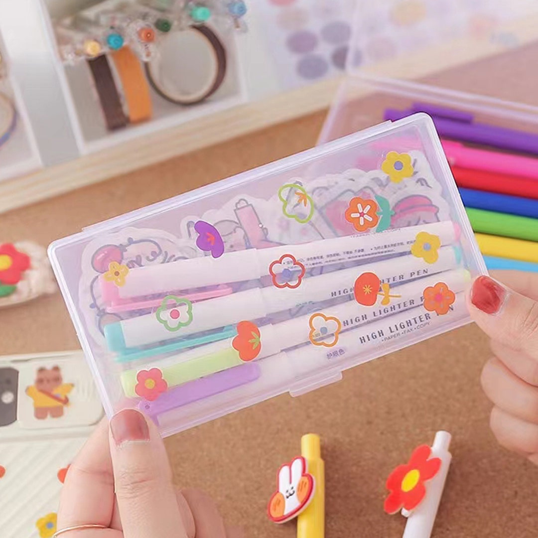 Plastic Stickers Storage Box,planner Journal Storage Clear Plastic ...