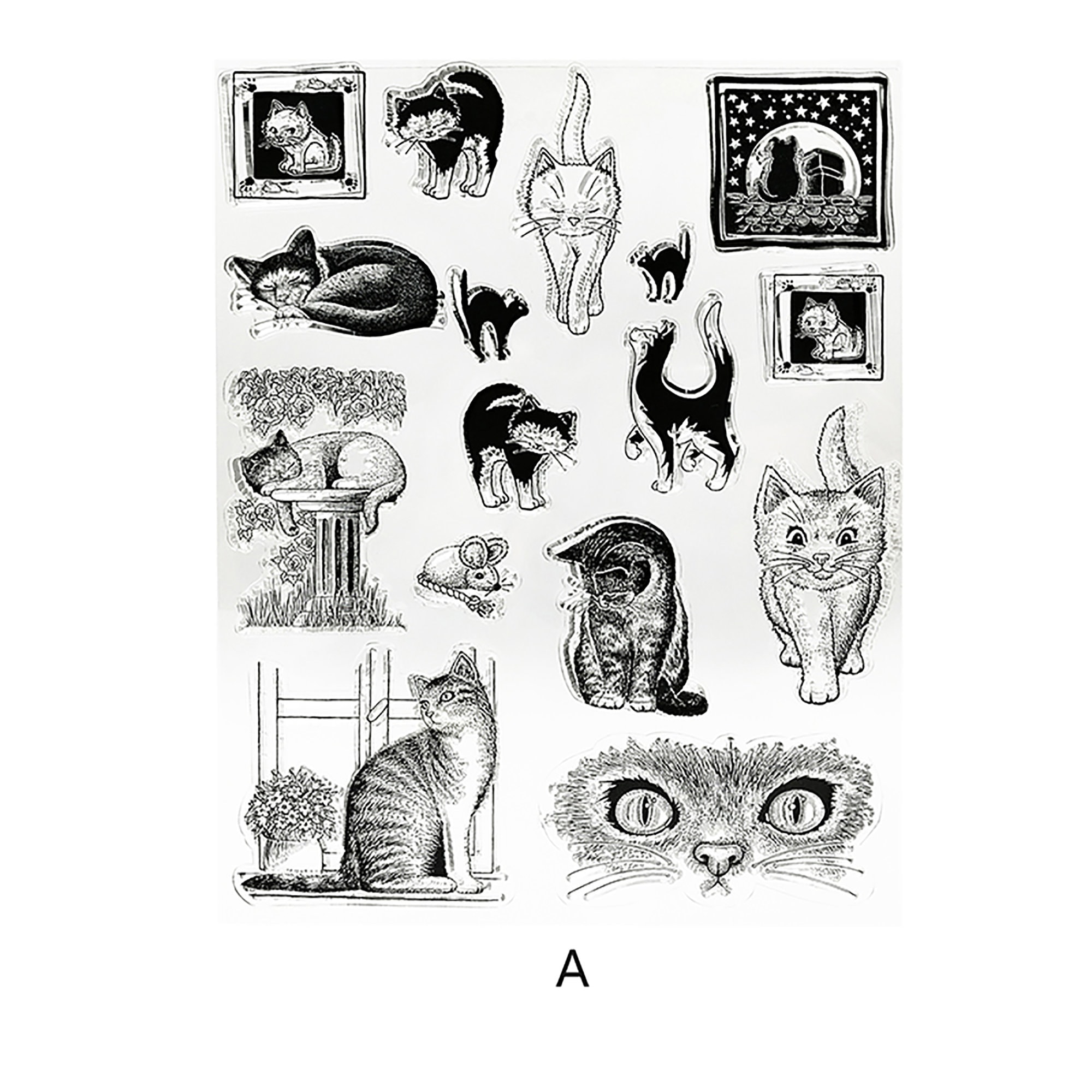 Cats Stamps,clear Stamp,transparent Clear Stamp Set,cute Cat Head Stamp ...