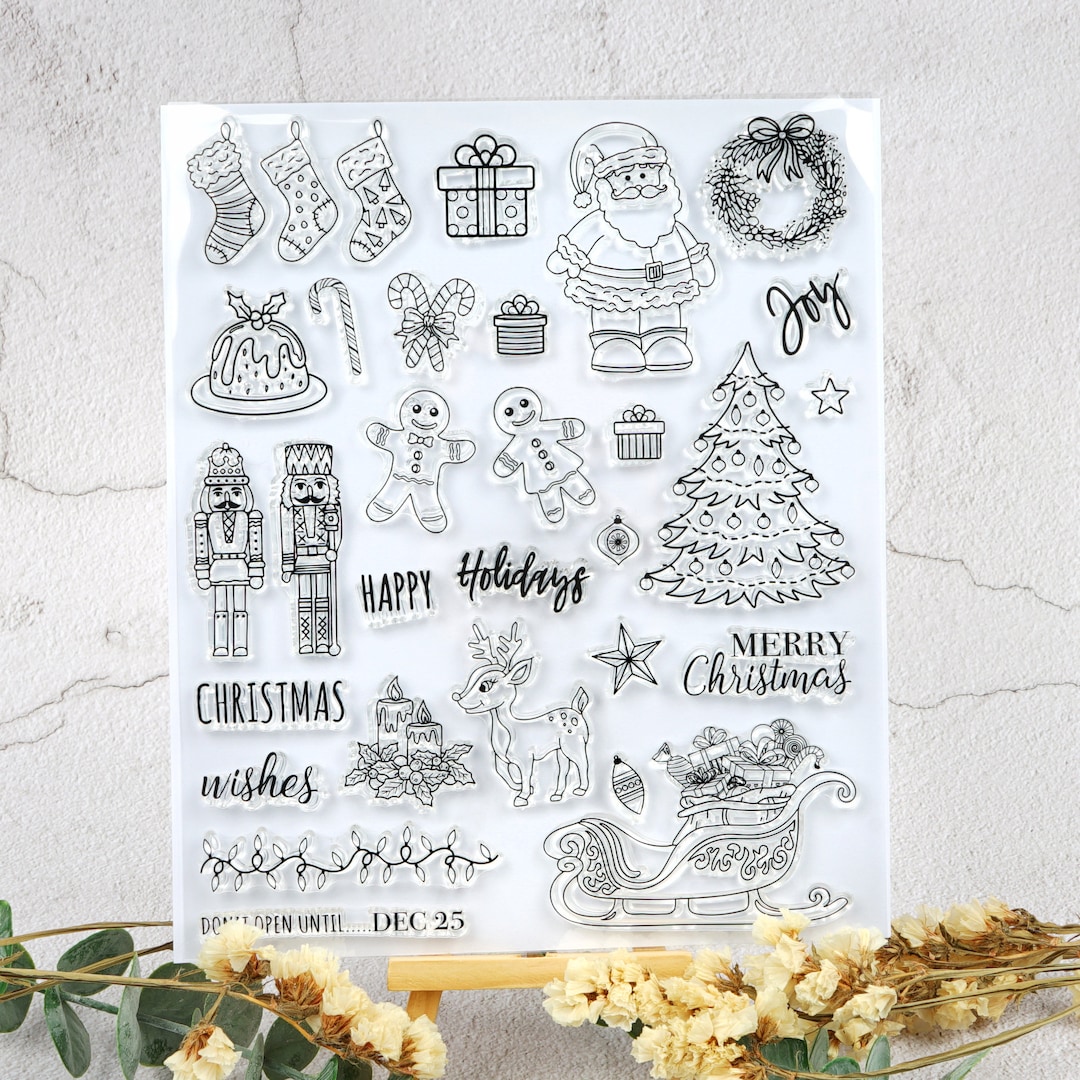 Clear Christmas Stamps,christmas Tree Decoration Hanging Stamps,planner ...