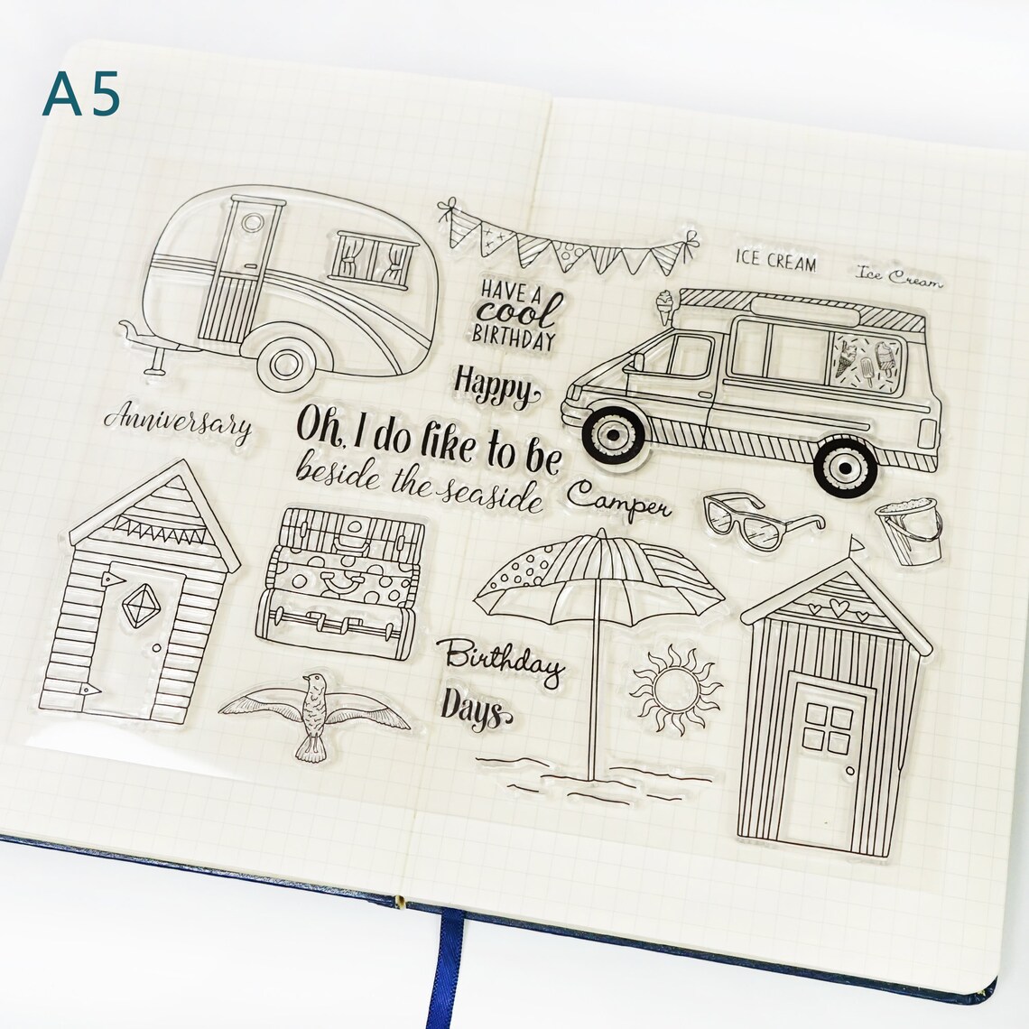 Vacation Transparent StampCamper Van Rubber | Etsy