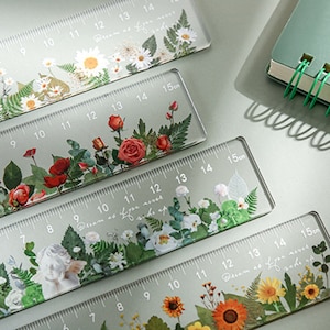 Drawing Flowers Ruler,transparent Acrylic Ruler,cute Ruler,kawaii ...