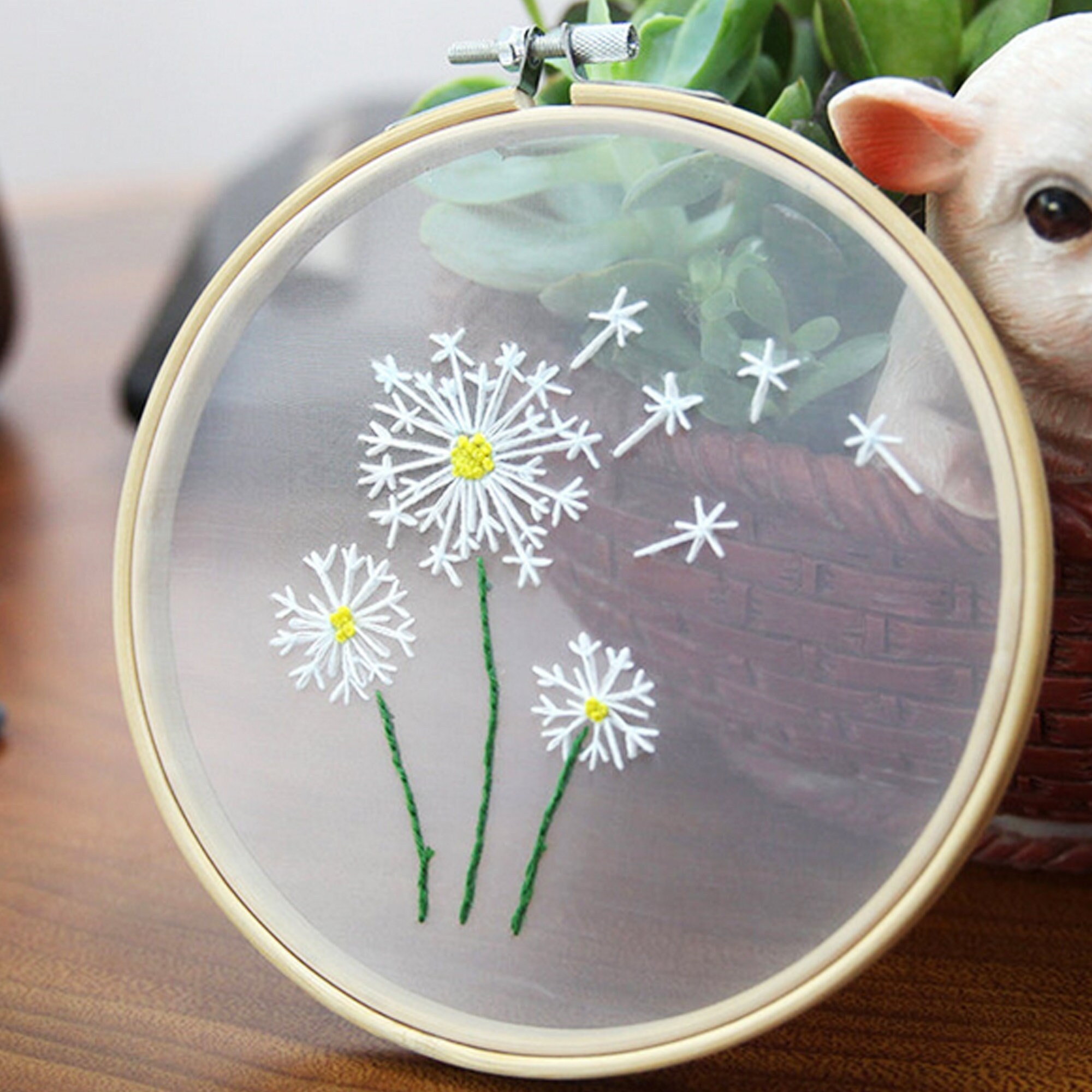 DIY Flowers Transparent Embroidery KitPlants Embroidery | Etsy