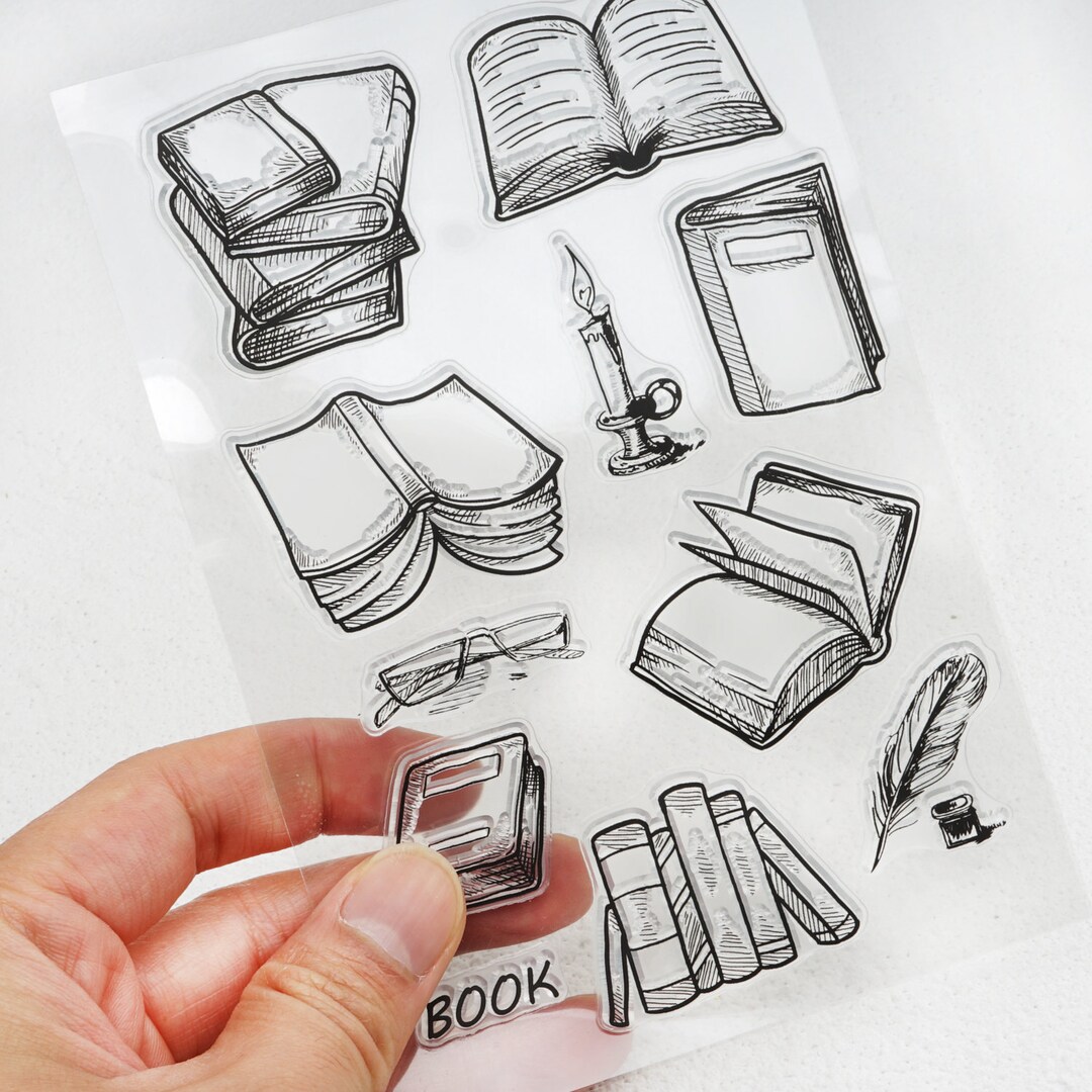 Book Clear Transparent Stamp,clear Book Stamps,planner Journal Rubber ...