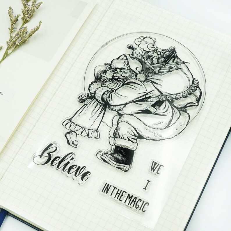 Santa Claus Clear Transparent Stamp,merry Christmas,santa's Gift Bag ...