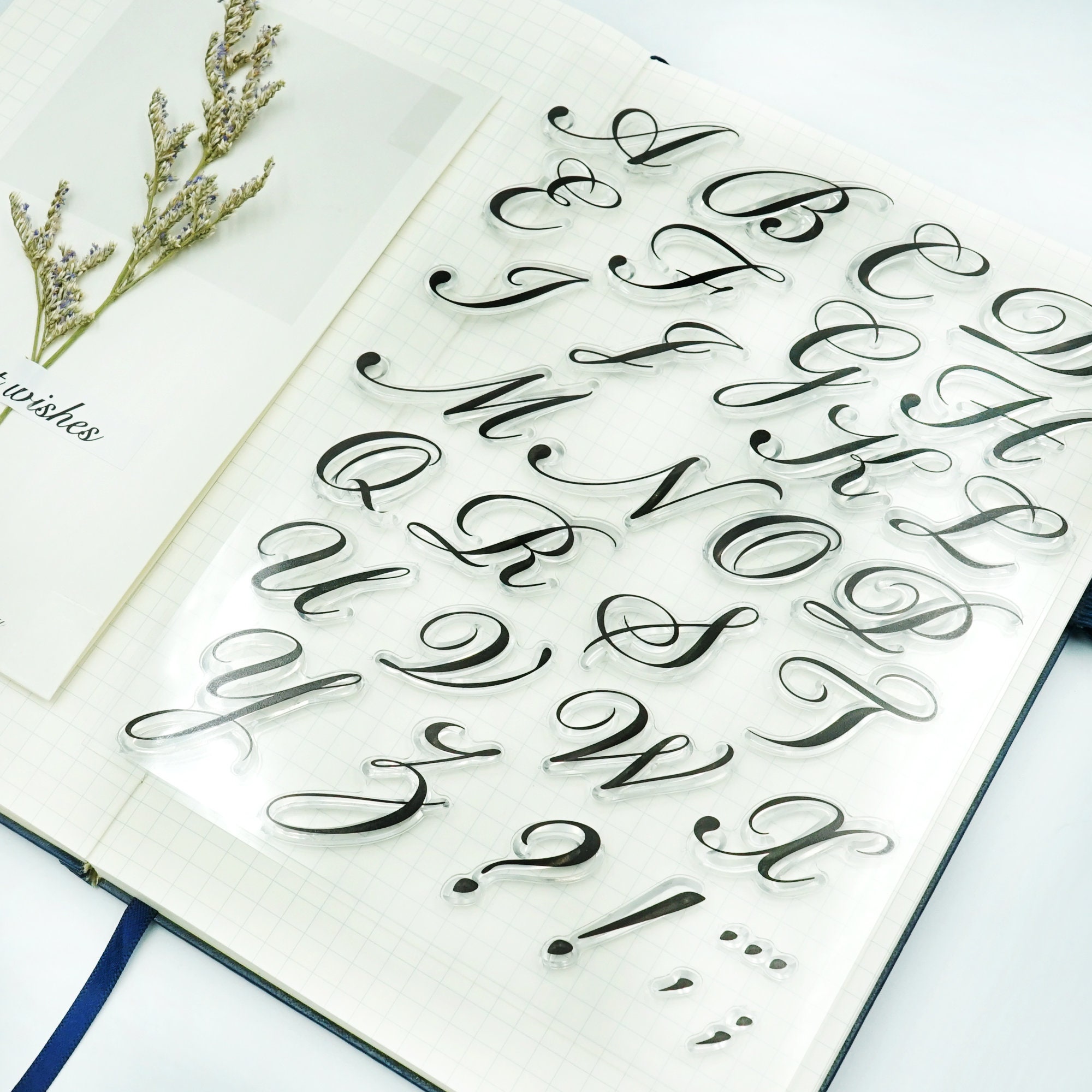 Cursive Alphabet Clear Transparent Stamp,upper Case Rubber Stamp ...