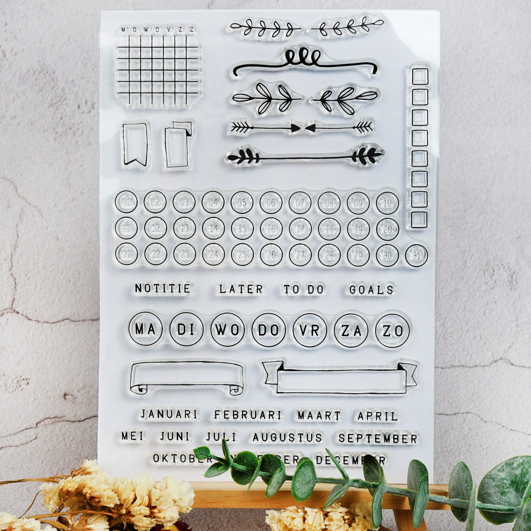 Monthly Calendar Clear Stamp,bullet Journal Clear Stamps,planner ...