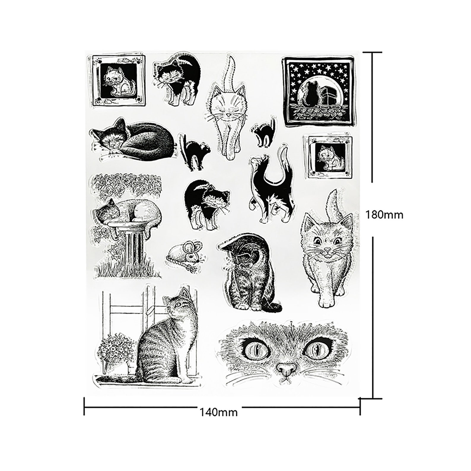 Cats Stamps,clear Stamp,transparent Clear Stamp Set,cute Cat Head Stamp ...