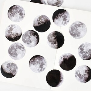 Moon Stickers Set Bullet Journal Moon Sticker Pack Washi Tape - Etsy