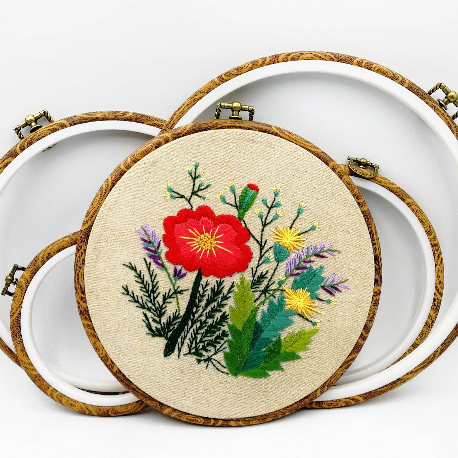 Embroidery Hoops Imitated Wood Embroidery Round Frame Plastic ...