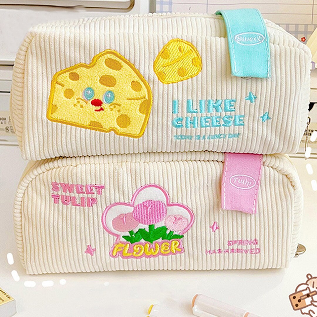 Cute Embroidery Pencil Caseins Large Capacity Stationery - Etsy