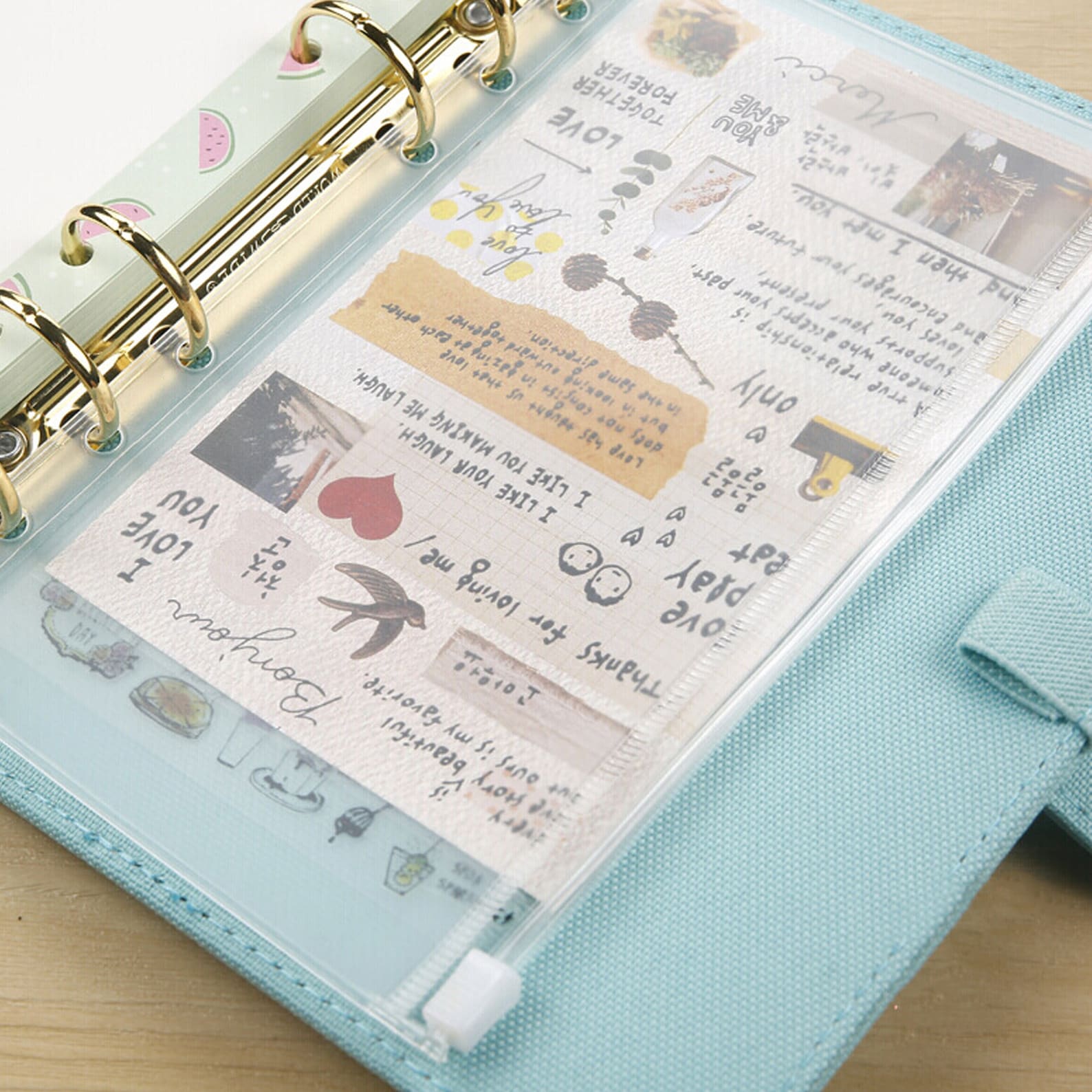 A5/A6 Personal PVC Pocket Insert,zipper Pouch,card Holder,stickers ...