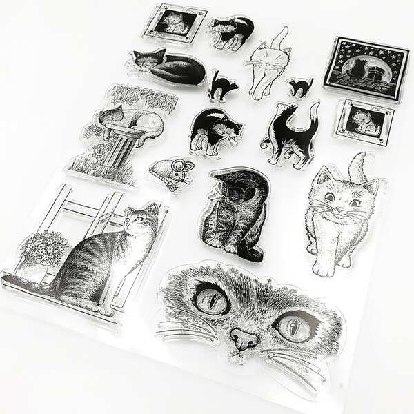 Cat Rubber Stamp - Etsy