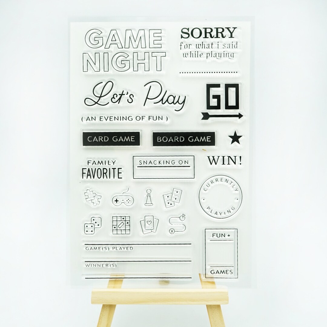 Game Night Stamp,board Game Rubber Stamp, Journal Stamp,planner Journal ...