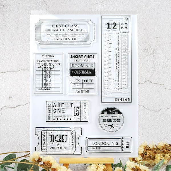 Tickets Rubber Stamp - Etsy