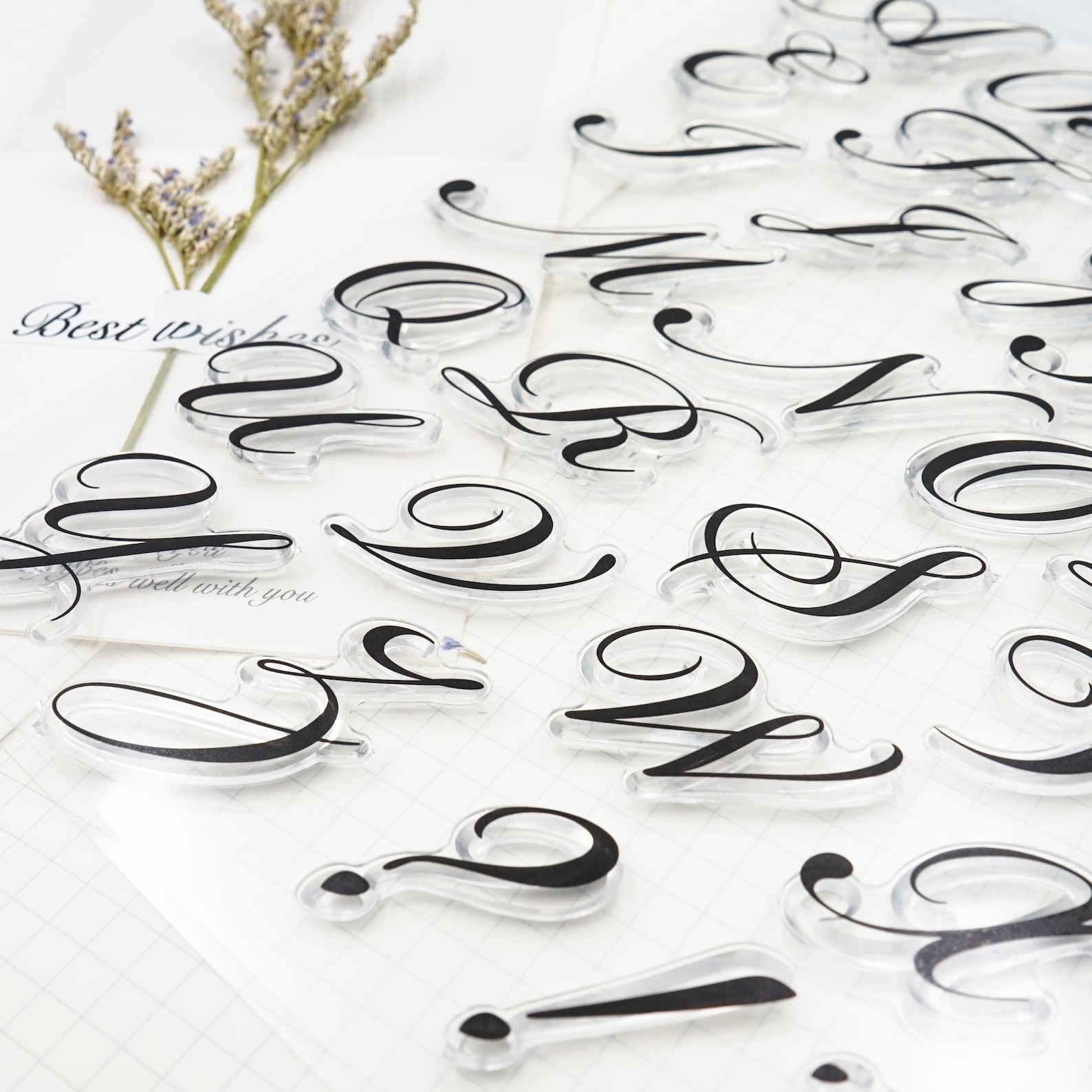 Cursive Alphabet Clear Transparent Stamp,upper Case Rubber Stamp ...