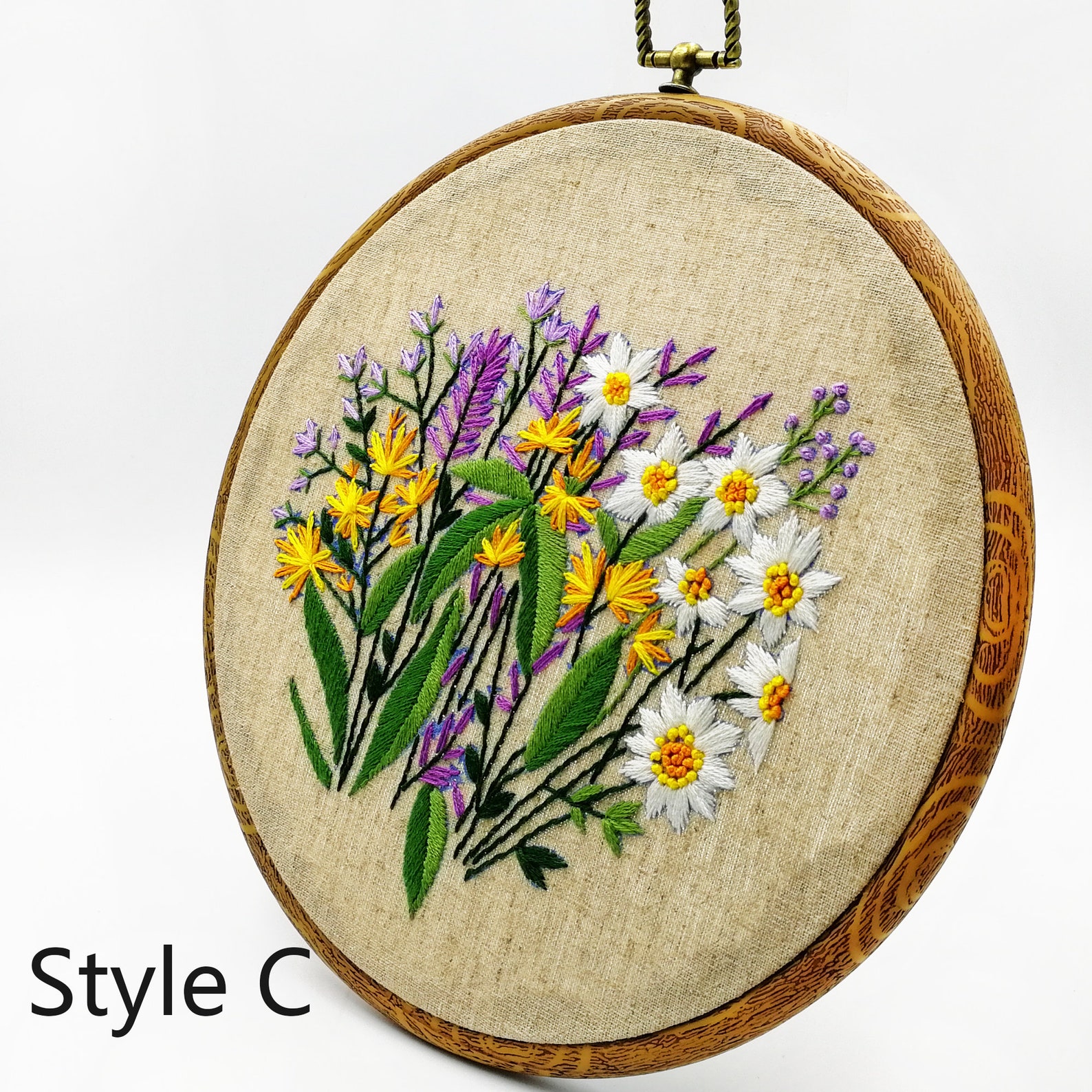 Beginner Easy Embroidery Kitmodern Flower Embroidery Kithand - Etsy