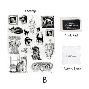 Cats Stamps,clear Stamp,transparent Clear Stamp Set,cute Cat Head Stamp ...