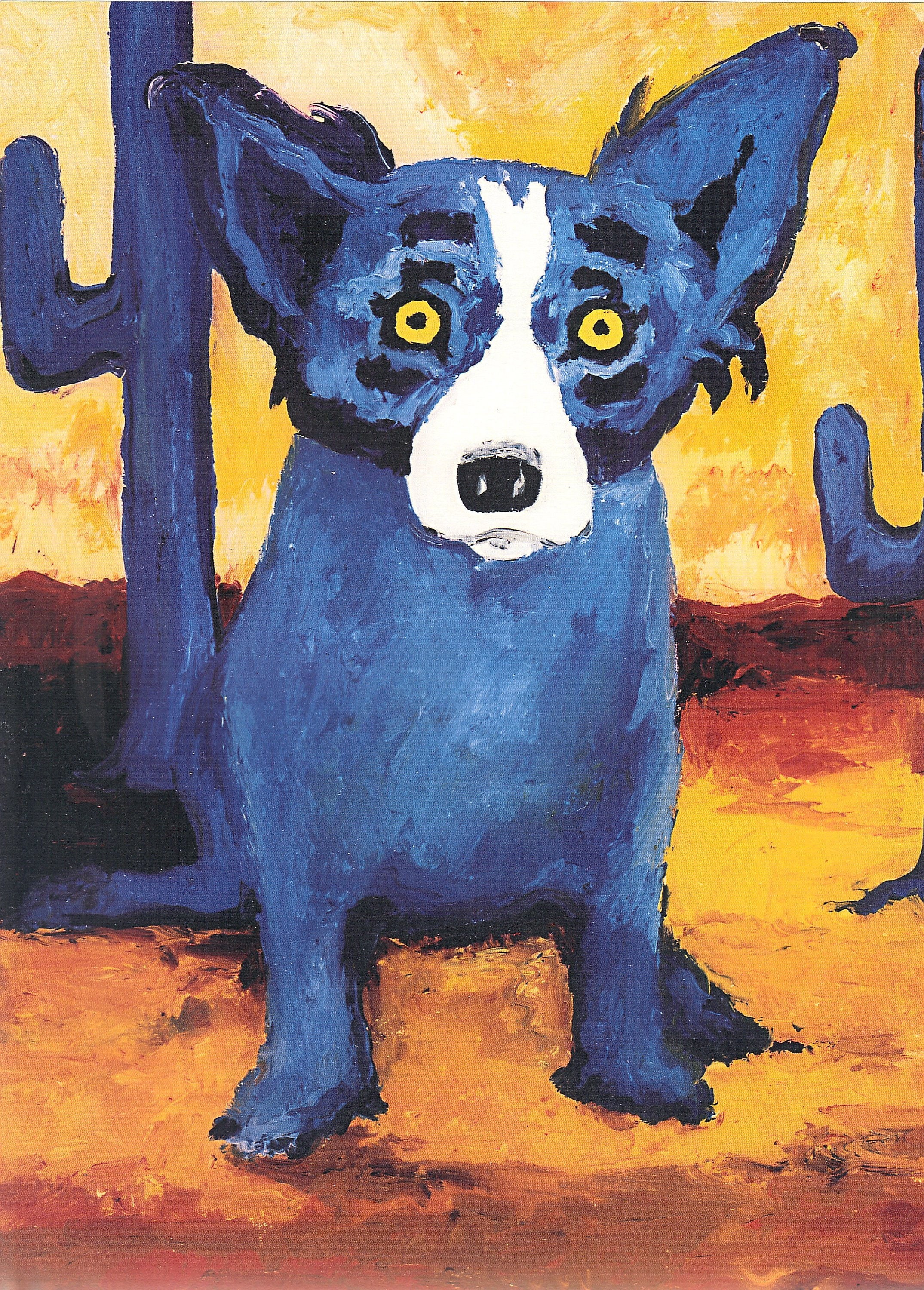 George Rodrigue TIFFANY BLUE DOG Blue Desert Book | Etsy