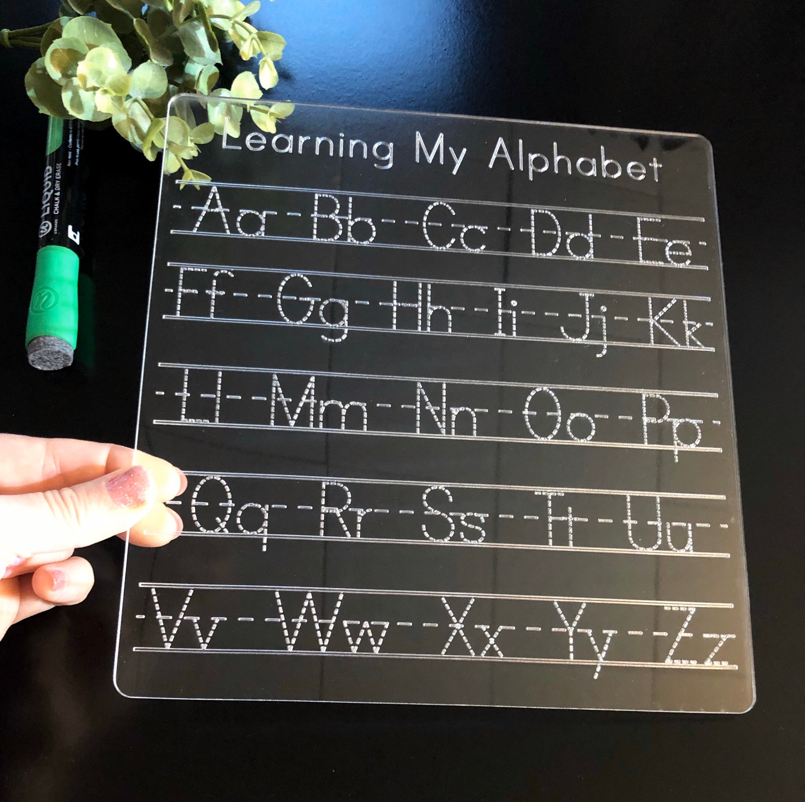 Reusable Acrylic Dry Erase Alphabet Tracing Board Learn at | Etsy