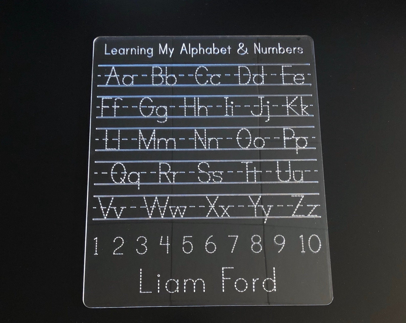 Reusable Acrylic Dry Erase Alphabet & Number Tracing Board - Etsy