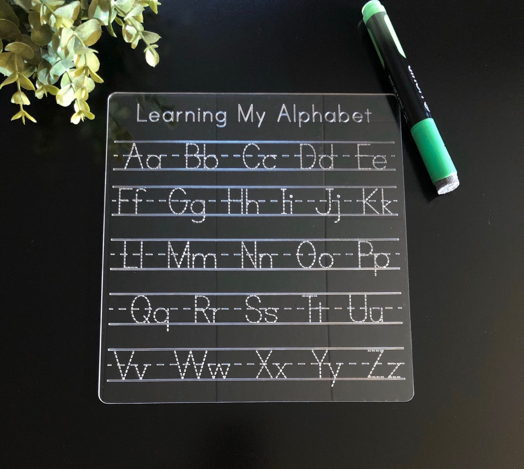 Reusable Acrylic Dry Erase Alphabet Tracing Board Learn at - Etsy
