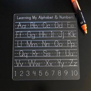 Reusable Acrylic Dry Erase Alphabet & Number Tracing Board - Etsy