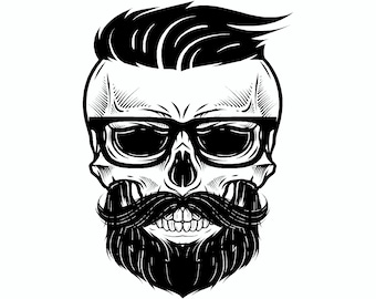 Bearded skull | Etsy