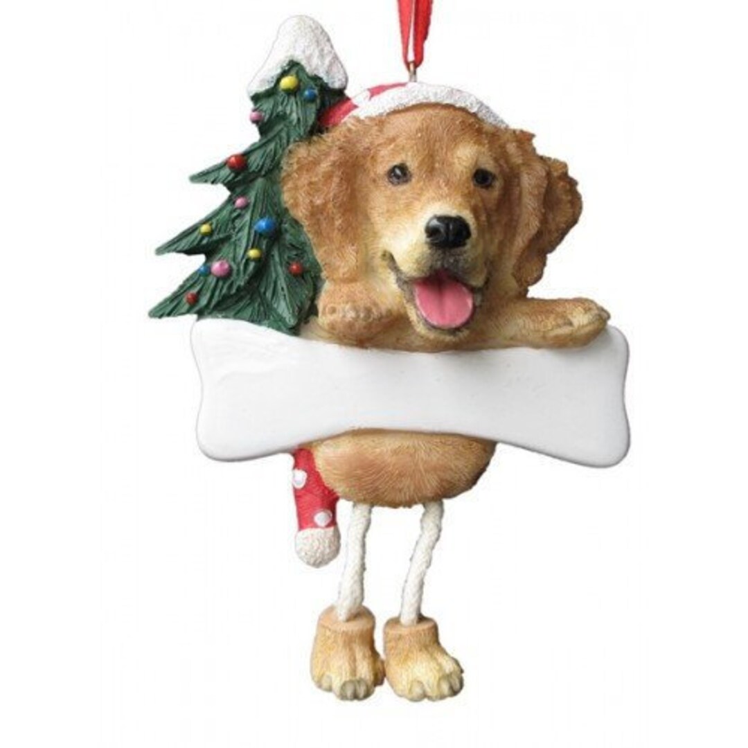 Golden Retriever Dangling Wobbly Leg Dog Bone Christmas - Etsy