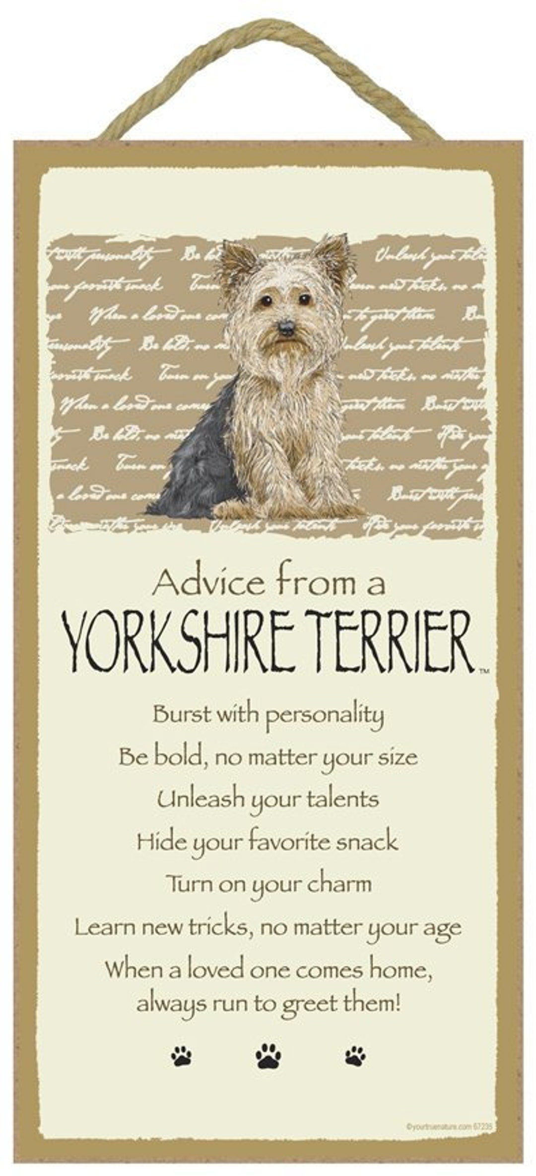 Advice From A Yorkshire Terrier Yorkie Wood Dog Sign - Etsy