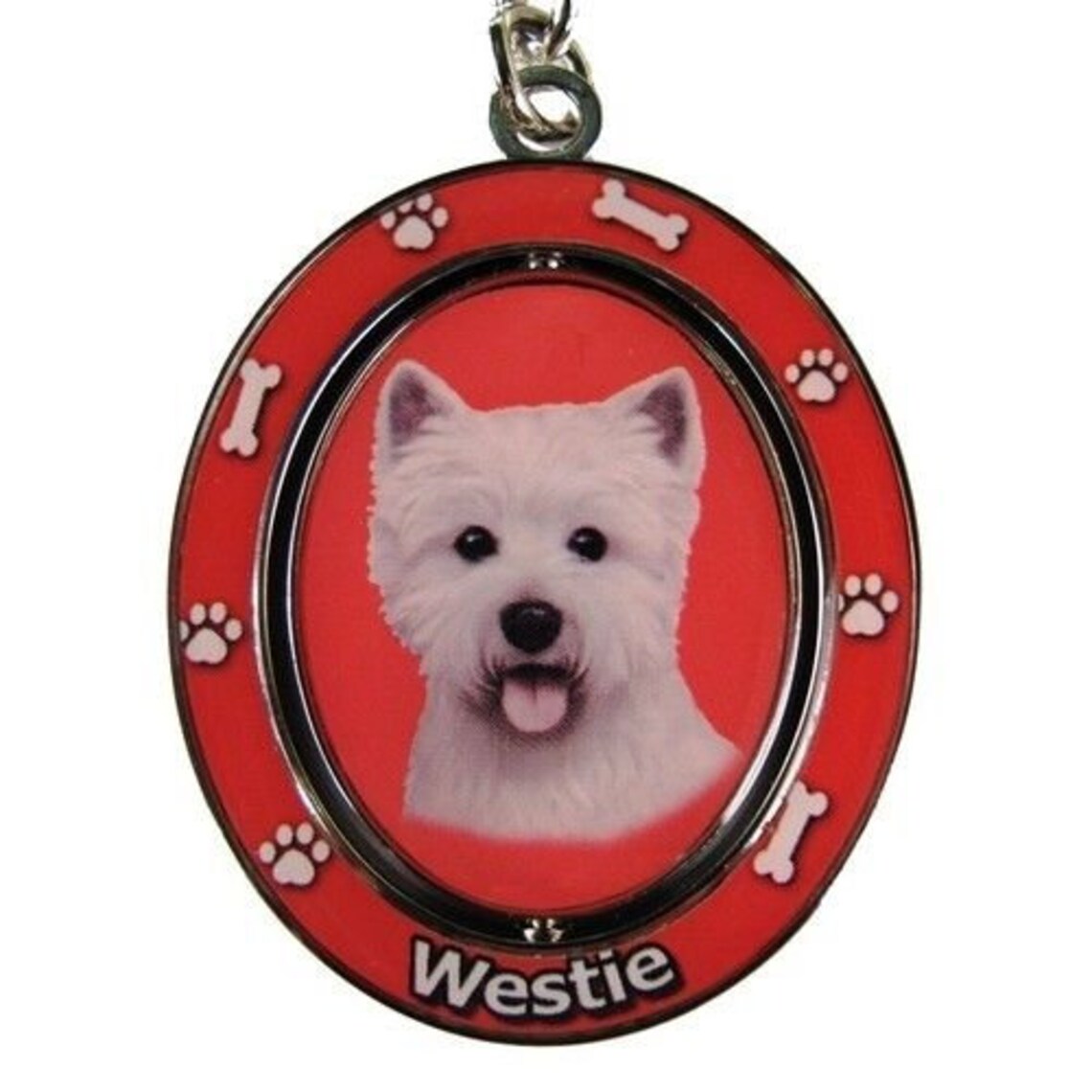 West Highland Terrier Westie Dog Spinning Key Chain Fob - Etsy