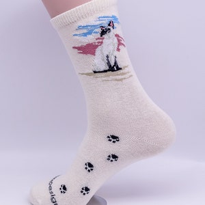 Assorted Siamese Cat Dog Breed Lightweight Stretch Cotton Adult Socks ...