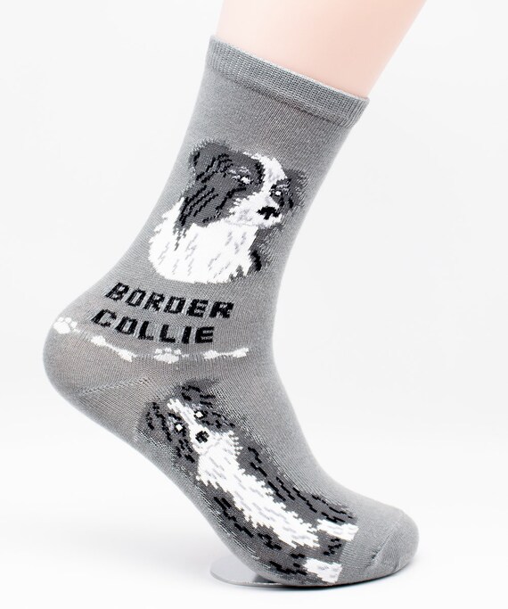 Border Collie Dog Breed Lightweight Stretch Cotton Adult Socks | Etsy