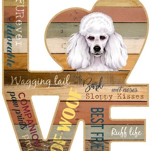 Poodle Assorted Love Wood Dog Sign - Etsy