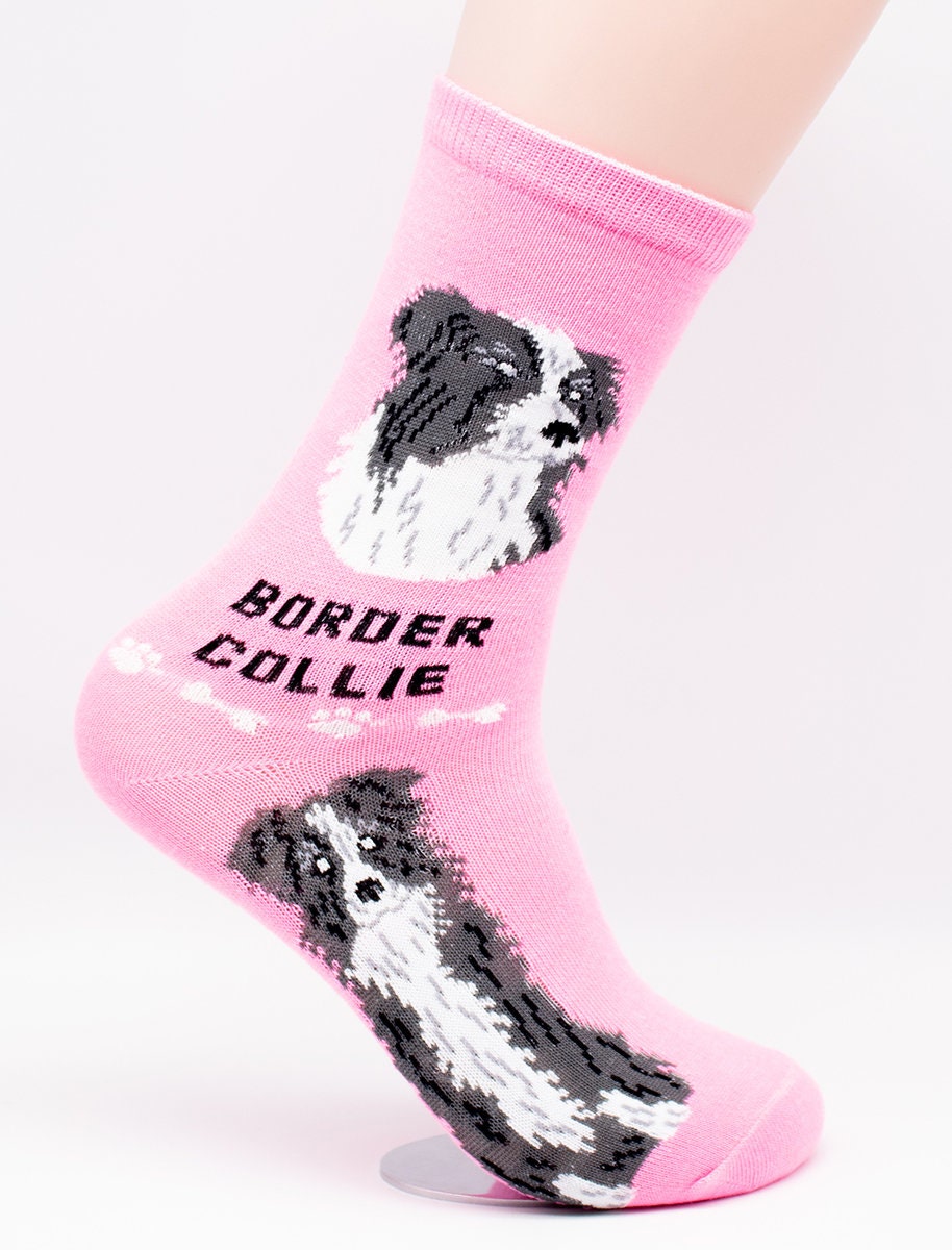 Border Collie Dog Breed Lightweight Stretch Cotton Adult Socks | Etsy