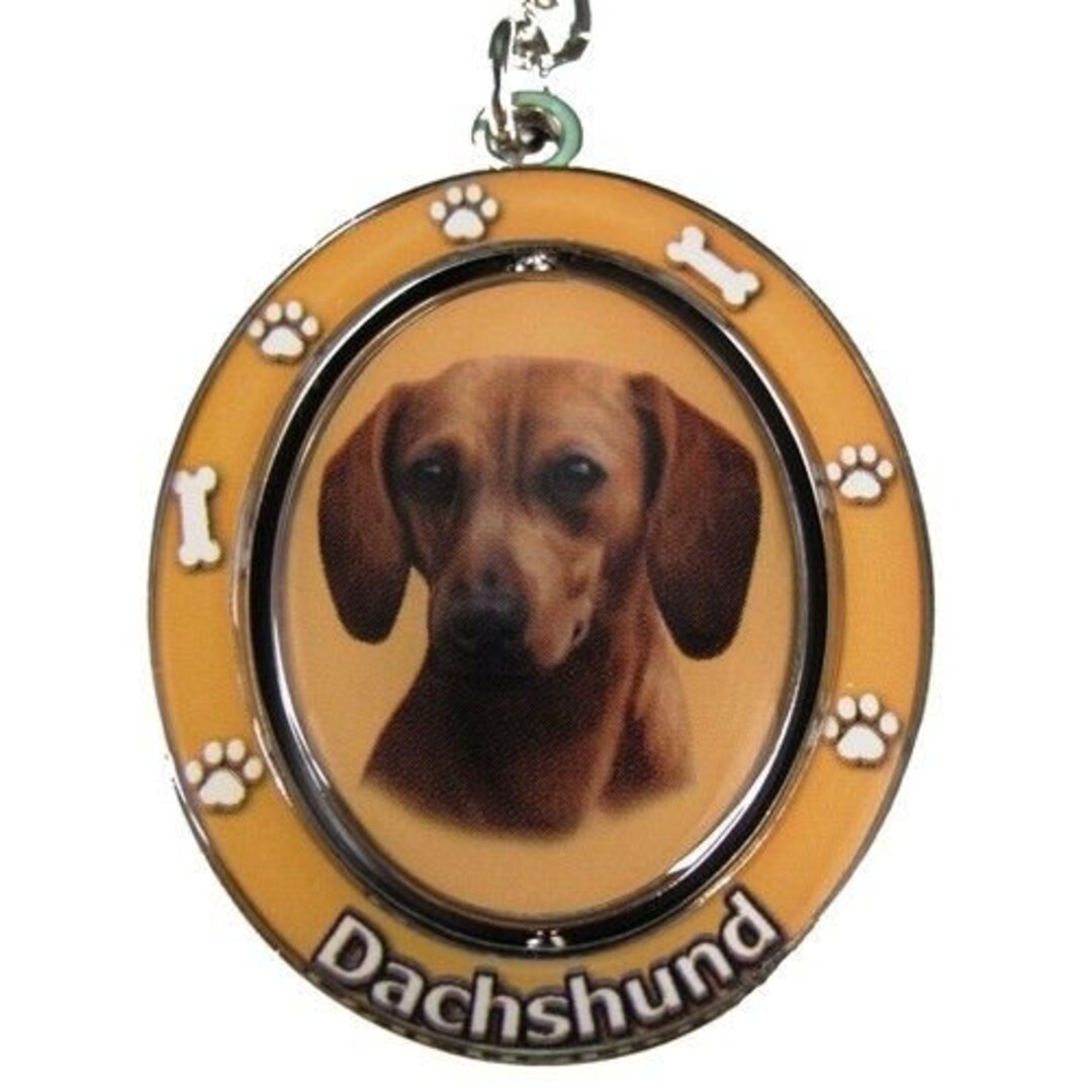 Dachshund Red Dog Spinning Key Chain Fob - Etsy