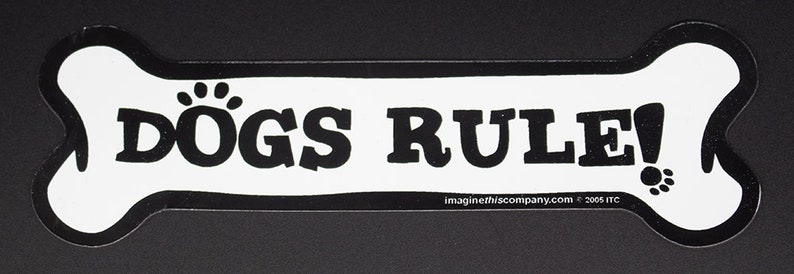 Dogs Rule Dog Bone Car Magnet - Etsy