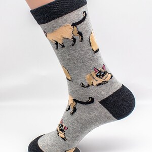 Assorted Siamese Cat Dog Breed Lightweight Stretch Cotton Adult Socks ...