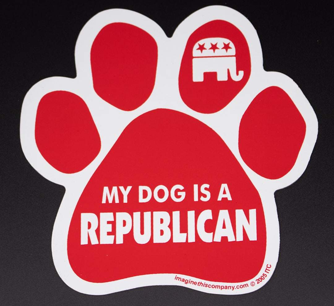 My Dog is A Republican Democrat Dog Paw Magnet - Etsy