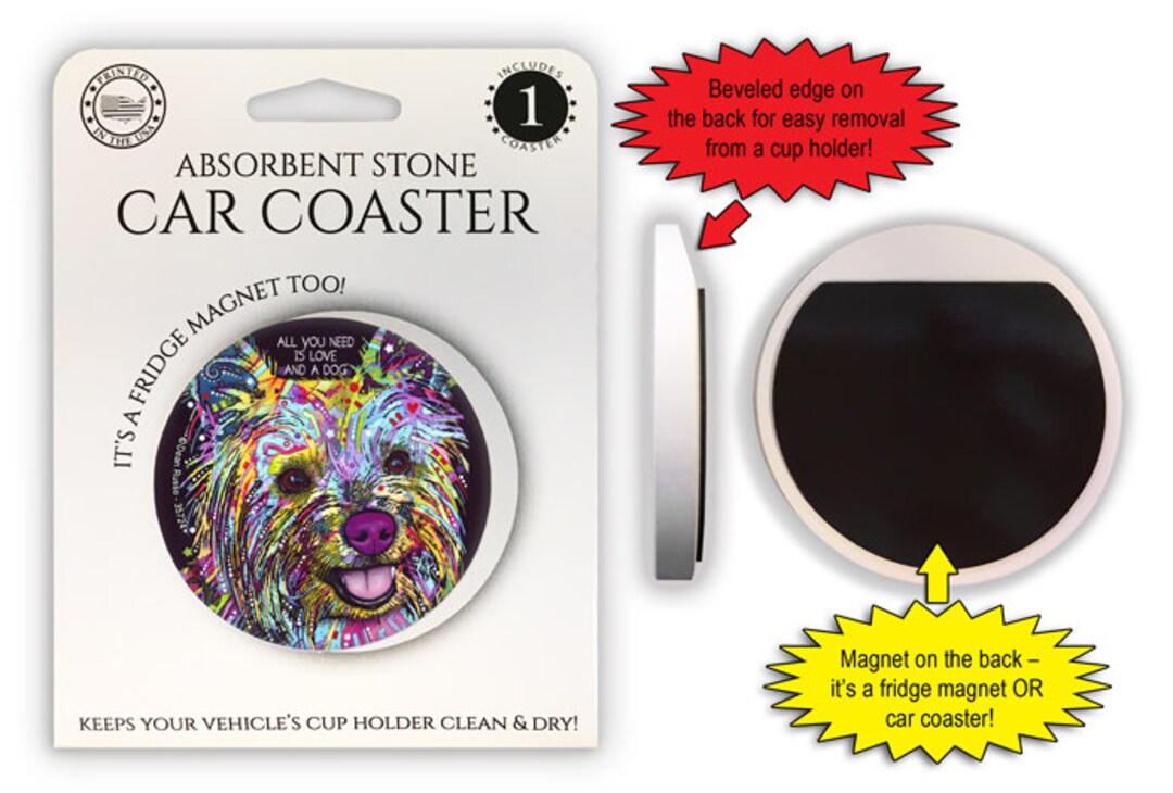 Yorkshire Terrier Yorkie Dean Russo Absorbent Dog Car Coaster - Etsy